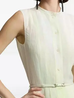 Ralph Lauren Pleated Belted Midi Dress - Neutrals