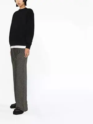 Palm Angels Logo Print Long Sleeve Top - Black