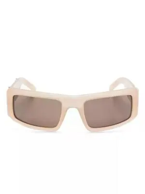 Palm Angels Logo-plaque Rectangle-frame Sunglasses - Brown