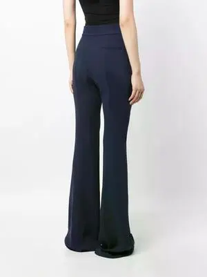 Alex Perry High-waisted Flared Trousers With Pleat Detailing