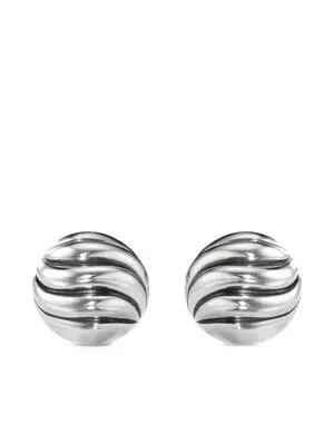 David Yurman Sterling Sculpted Cable Stud Earrings - Silver