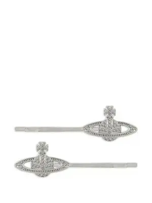 VIVIENNE WESTWOOD Tone Orb Bobby Hair Pins Set Of Two - Silver