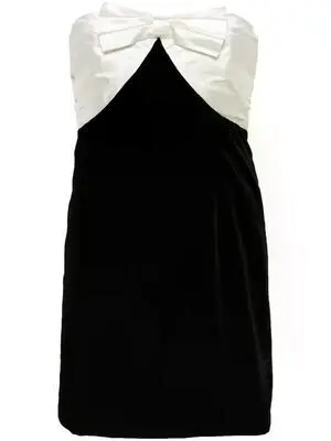 Alessandra Rich Bow-detailed Velour Mini Dress