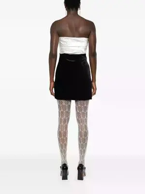 Alessandra Rich Bow-detailed Velour Mini Dress