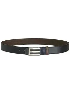 Etro Reversible Logo Buckle Leather Belt - Black