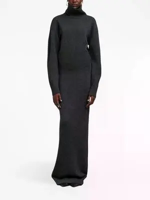 AMI Paris Elbow Patch Knitted Maxi Dress