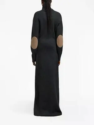 AMI Paris Elbow Patch Knitted Maxi Dress