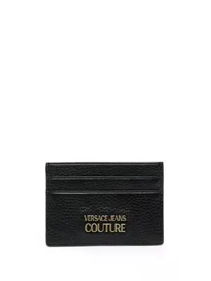 Versace Logo-plaque Leather Cardholder - Black