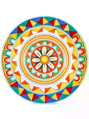 Dolce & Gabbana 2 Piece Fine Porcelain Soup Plate Set - Orange