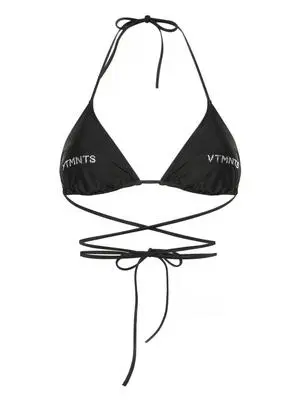 VTMNTS Embellished Triangle Bikini Top - Black