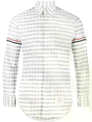 Thom Browne Rwb Gingham Oxford Shirt - Grey