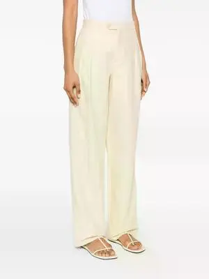 TWINSET Tailored Pleated Trousers With Logo Plaque