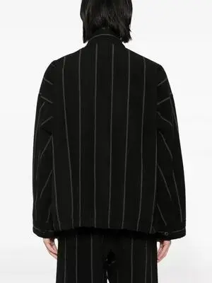 JAN JAN VAN ESSCHE Vertical Stripe Linen-cotton Blend Jacket