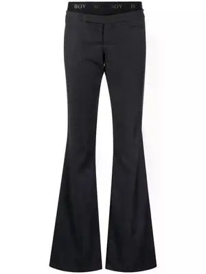 HALFBOY Layered Detail Flared Trousers - Grey