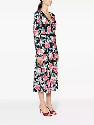 Diane Von Furstenberg Anika Rose-print Midi Wrap Dress