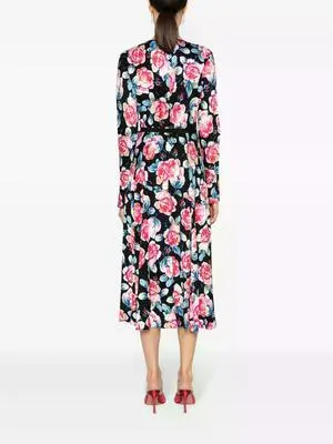 Diane Von Furstenberg Anika Rose-print Midi Wrap Dress