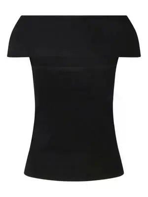 CIRCUS HOTEL Off-shoulder Ribbed Top - Black