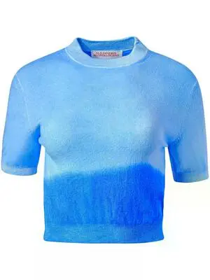 Alejandra Alonso Rojas Short-sleeved Cashmere T-shirt - Blue