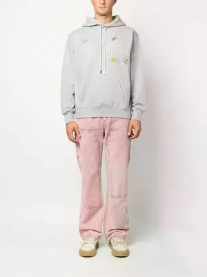Gcds Logo-embroidered Cotton Hoodie