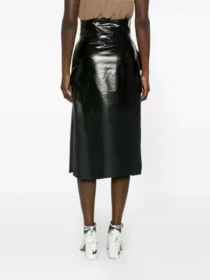 MAISON MARGIELA Coated Midi Skirt With Ruched Detailing