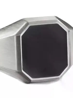 David Yurman Sterling Onyx Signet Ring - Silver