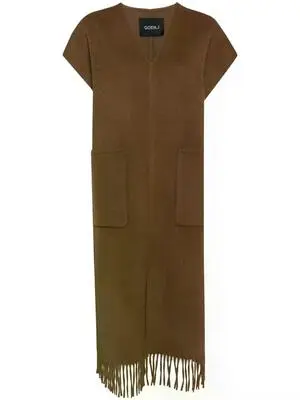 Goen.j Double-faced Fringed V-neck Dress