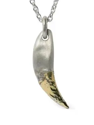 PARTS OF FOUR 18k Yellow Gold And Sterling Leopard Tooth Necklace - Silver