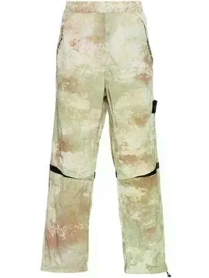 Stone Island Shell Camouflage Pattern Panelled Trousers