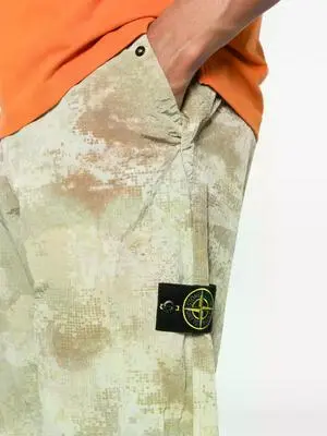 Stone Island Shell Camouflage Pattern Panelled Trousers