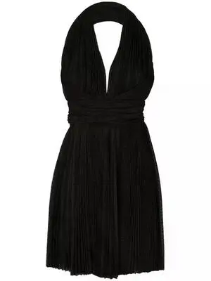 Dolce & Gabbana Plissé Halterneck Mini Dress