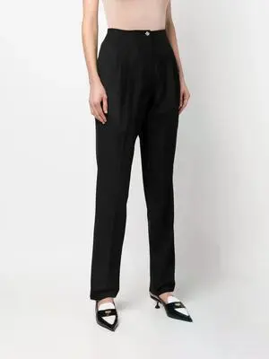 Rochas Tailored Trousers With Pleat Detail - Black