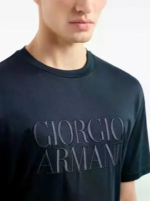 Giorgio Armani Logo-embroidered Cotton T-shirt