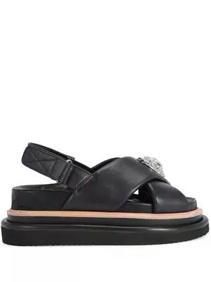 Kurt Geiger Orson Cross Strap Sandals - Black