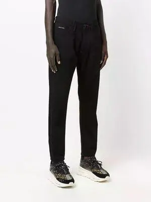 Philipp Plein Logo-patch Detail Trousers - Black
