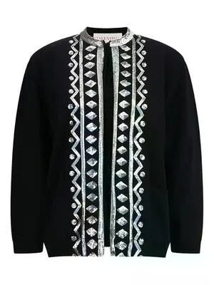 Valentino Garavani Sequinned Trim Cardigan - Black