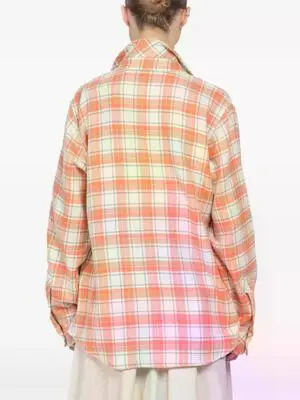 GOD'S TRUE CASHMERE Check-print Cashmere Overshirt - Orange