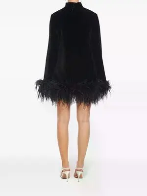 TALLER MARMO Gina Feather-trim Mini Dress