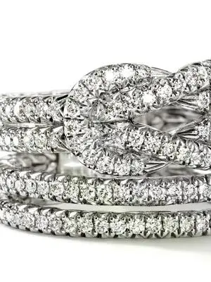 John Hardy Sterling Love Knot Diamond Ring