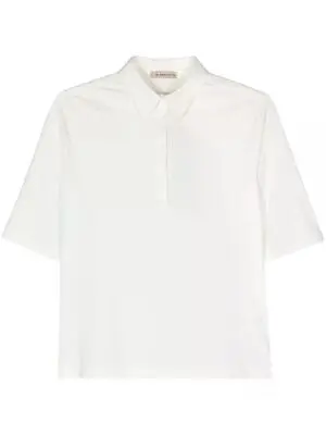BLANCA VITA Half-button Polo Shirt - Neutrals
