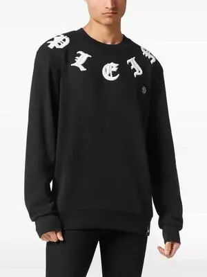 Philipp Plein Gothic-embroidered Cotton Sweatshirt