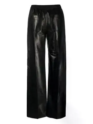 TOM FORD Logo-waistband Leather Trousers - Black