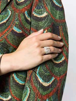 MONAN 18kt White Gold And Diamond Wing Cocktail Ring - Metallic