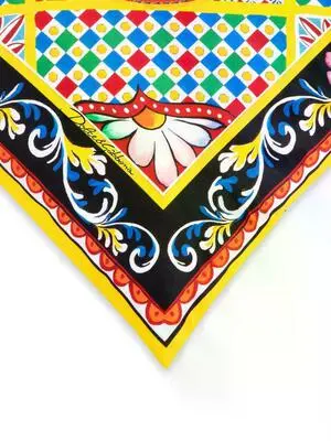 Dolce & Gabbana Small Carretto-print Duchesse Cotton Cushion