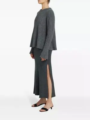 Cashmere In Love Flared Knitted Jumper - Grey