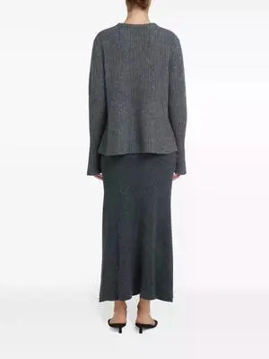Cashmere In Love Flared Knitted Jumper - Grey