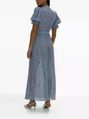 MOOS STUDIO Celeste Dress With Floral Embroidery And Belt