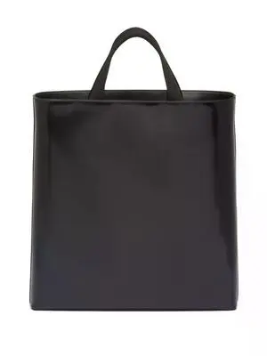 Prada Leather Tote Bag With Stamped Logo