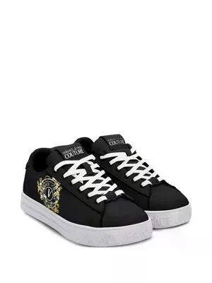 Versace Logo Detail Sneakers - Black