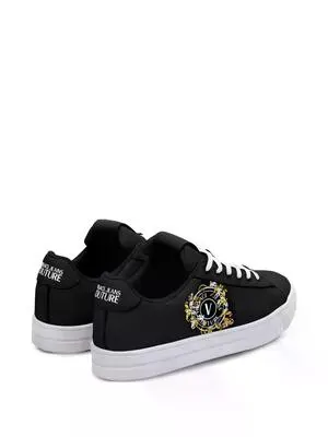 Versace Logo Detail Sneakers - Black
