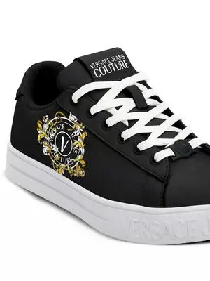 Versace Logo Detail Sneakers - Black